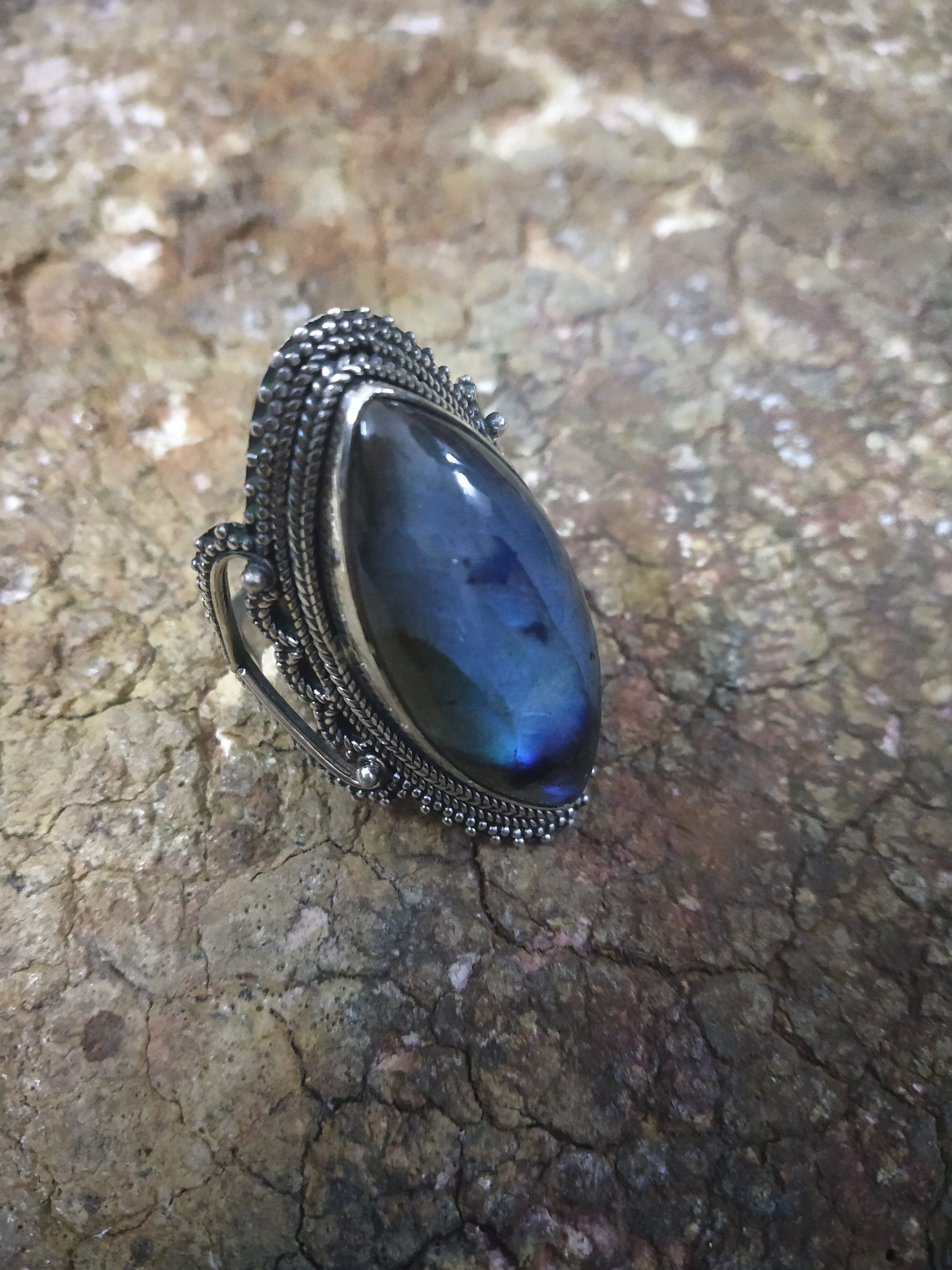 Labradorite Ring Handmade Sterling Silver Ring Blue Fire - Etsy