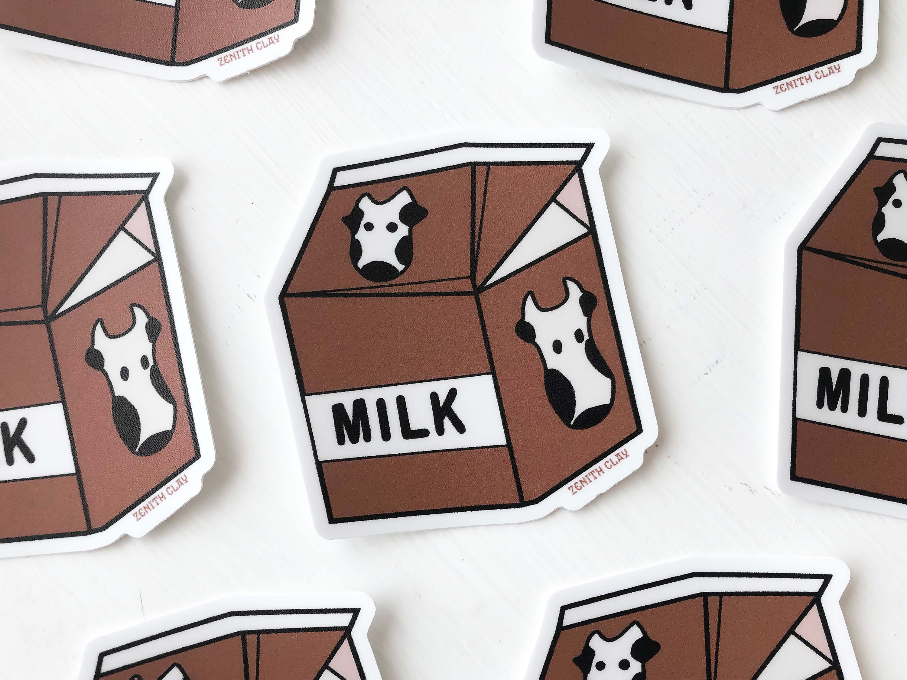 Milk Carton Vinyl Sticker Cute Cow Stickers Adorable Strawberry Pink ...