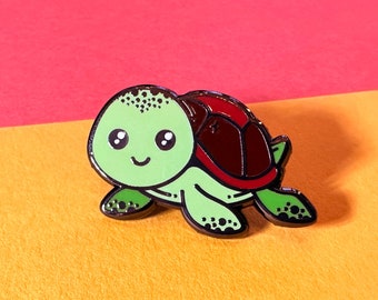 Box Turtle Enamel Pin - Etsy