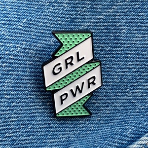 GRL PWR Girl Power Mint Green Enamel Pin for All You Powerful Girls ...