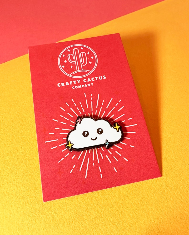 Fluffy the Cloud Hard Enamel Pin Badge Fluffy Clouds Go on - Etsy