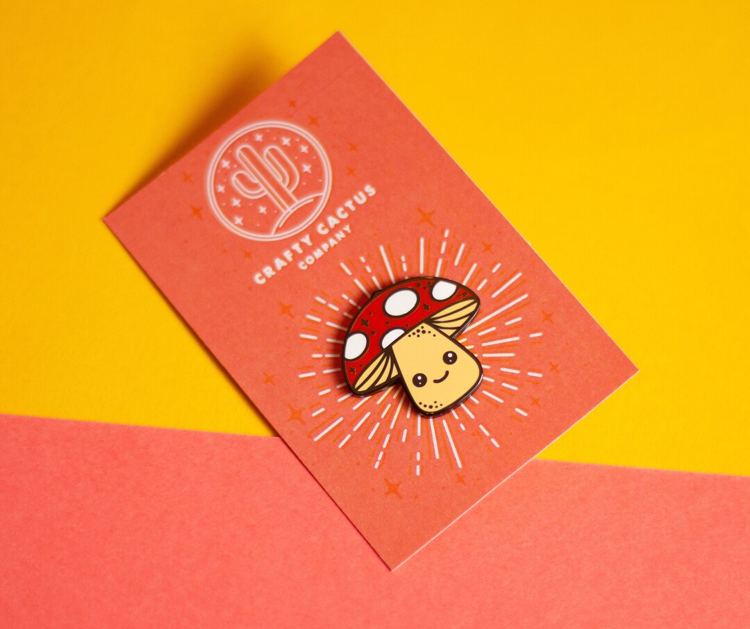 Mushroom Hard Enamel Pin Badge, Say Hello to Mushie, Our Latest Little ...