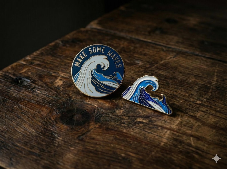 Make Some Waves Hard Enamel Pin, for Those Wave Riders and Ocean Lovers ...