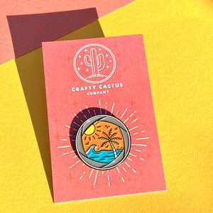 Aperture Beach Sunset Enamel Pin Badge, in a Fresh New Collectable Neon ...