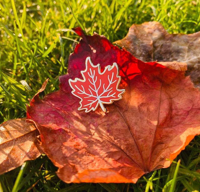 Autumn Leaf Duo 2 Hard Enamel Pins a Great Gift for Fall | Etsy