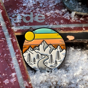 Enamel Pin Mountain Pastel Sunset Adventure - Etsy