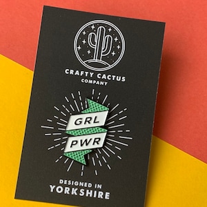GRL PWR Girl Power Mint Green Enamel Pin for All You Powerful Girls ...