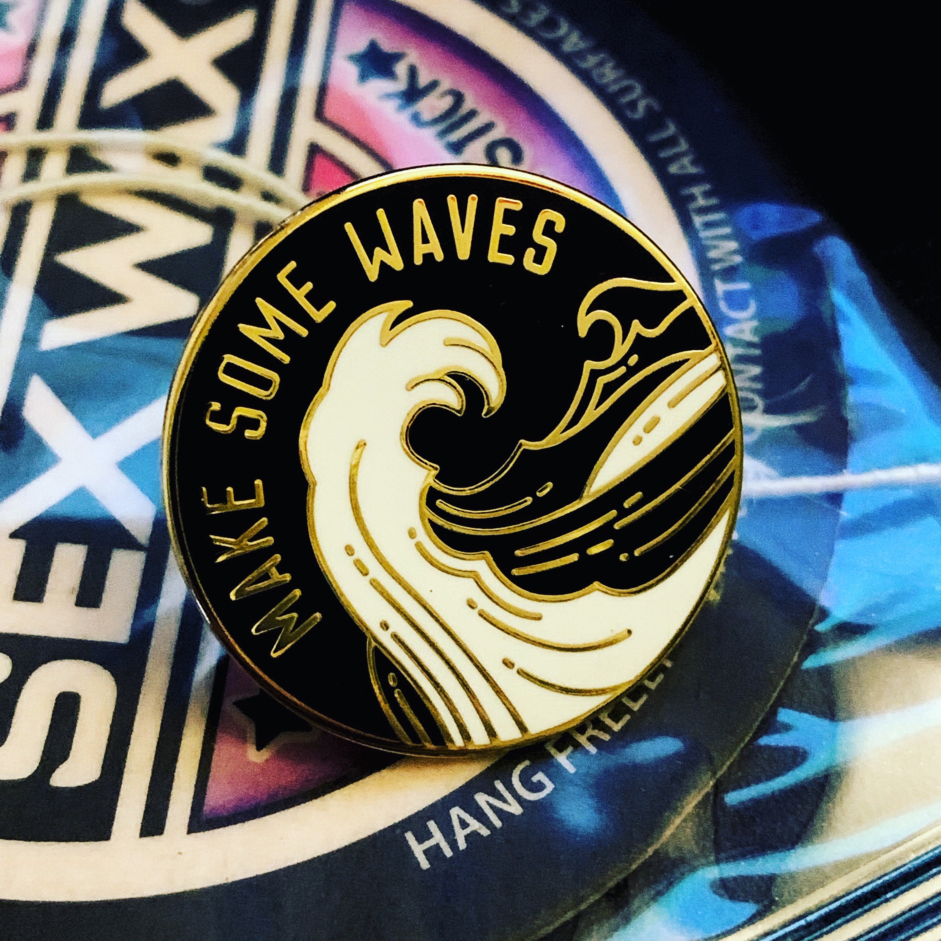 Make Some Waves Hard Enamel Pin for Those Wave Riders and - Etsy UK