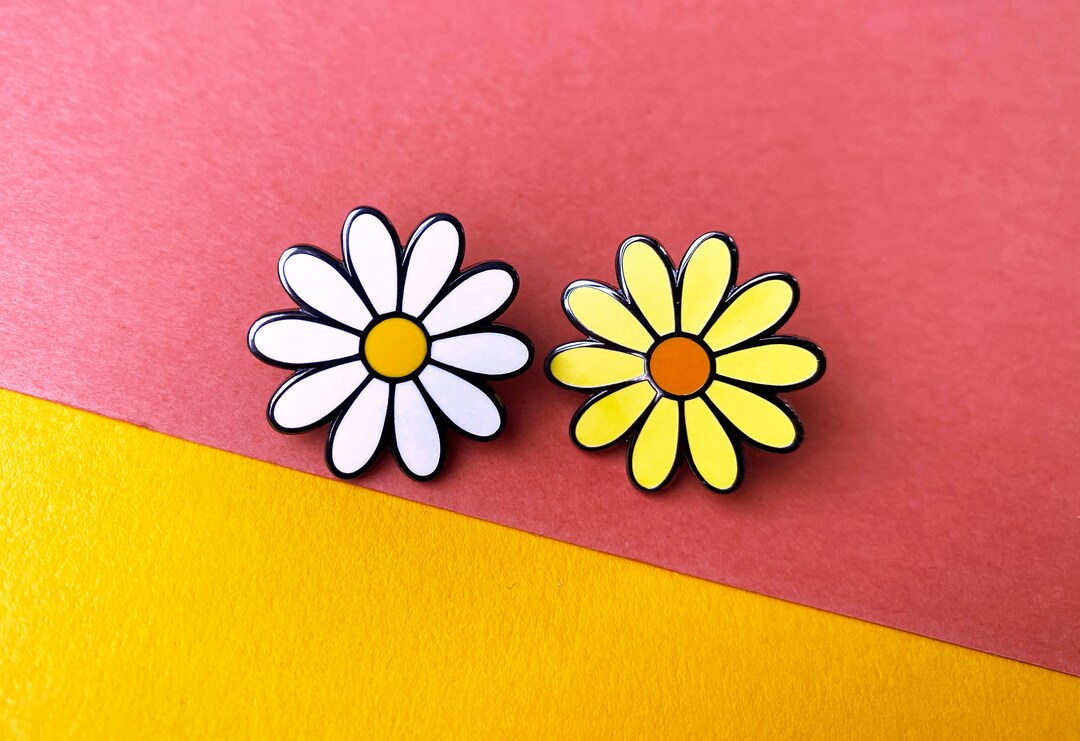 Daisy Duo Enamel Pin Badges, Keep Them Both or Share With a Friend ...