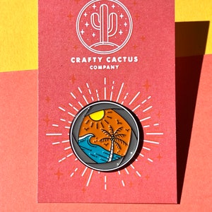 Aperture Beach Sunset Enamel Pin Badge, in a Fresh New Collectable Neon ...