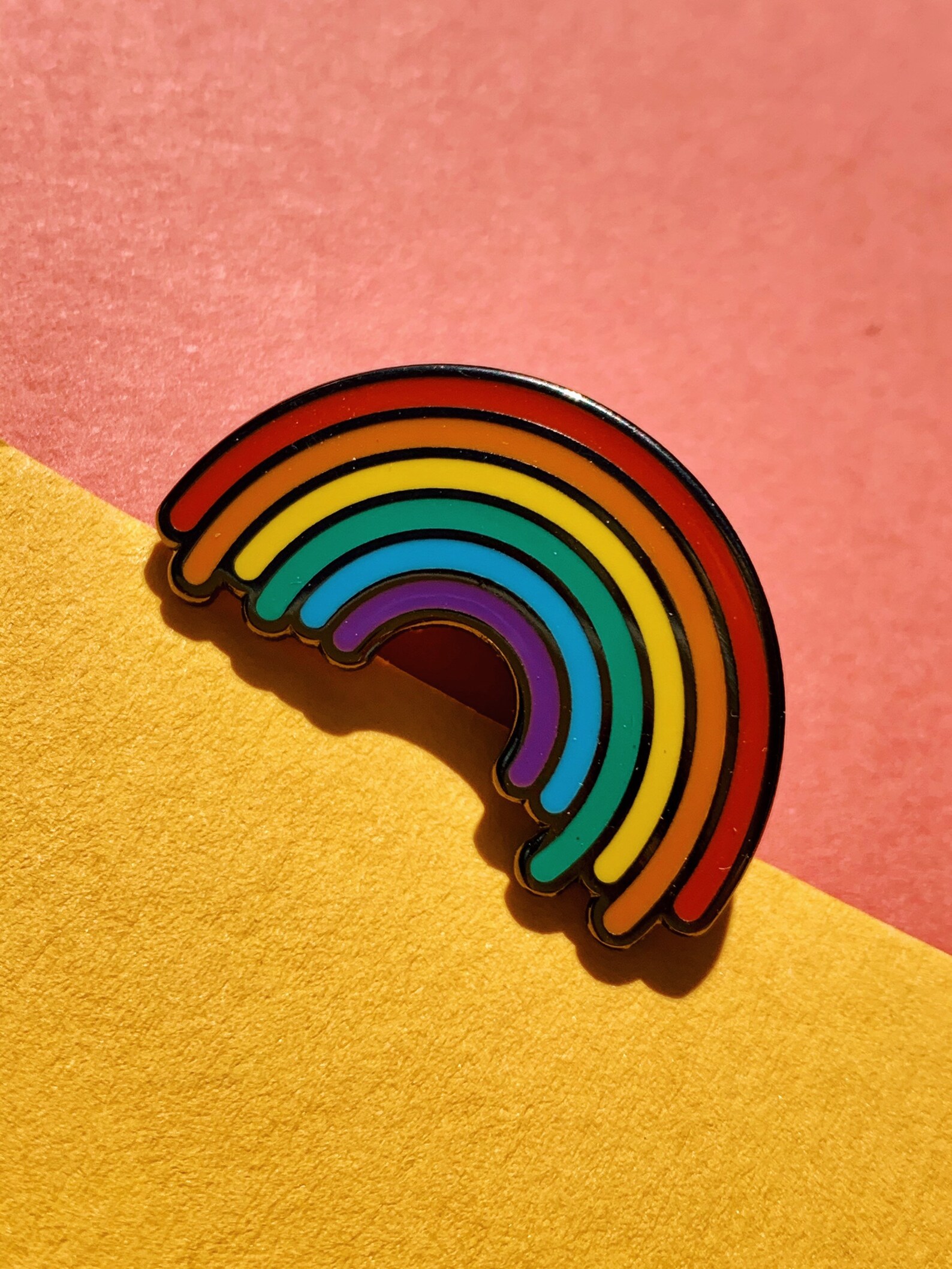 Rainbow pin badge hard enamel a great gift for any key | Etsy