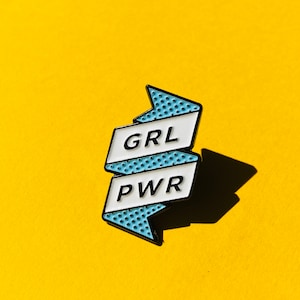 Girl Power Enamel Pin in Blue for All You Powerful Girls, From Our ...