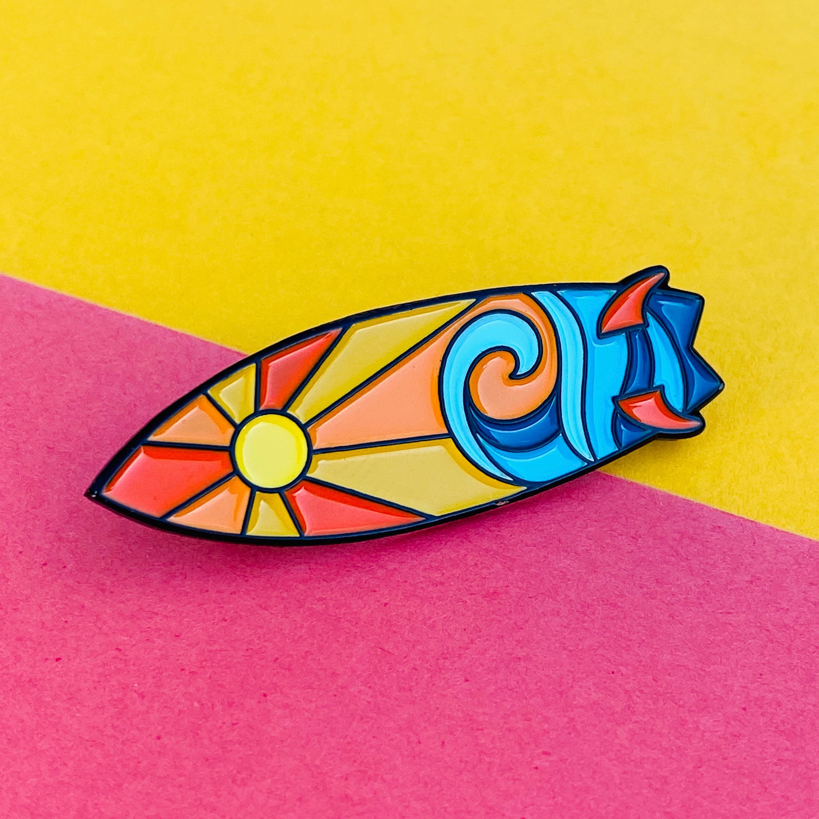 Surfboard Sunrise Pin Badge, for All You Oven Loving Wave Riders ...