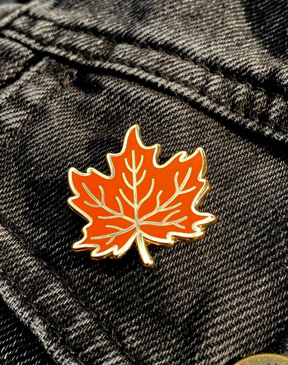 Rusty Autumn Leaf Hard Enamel Pin a Great Gift for Fall | Etsy
