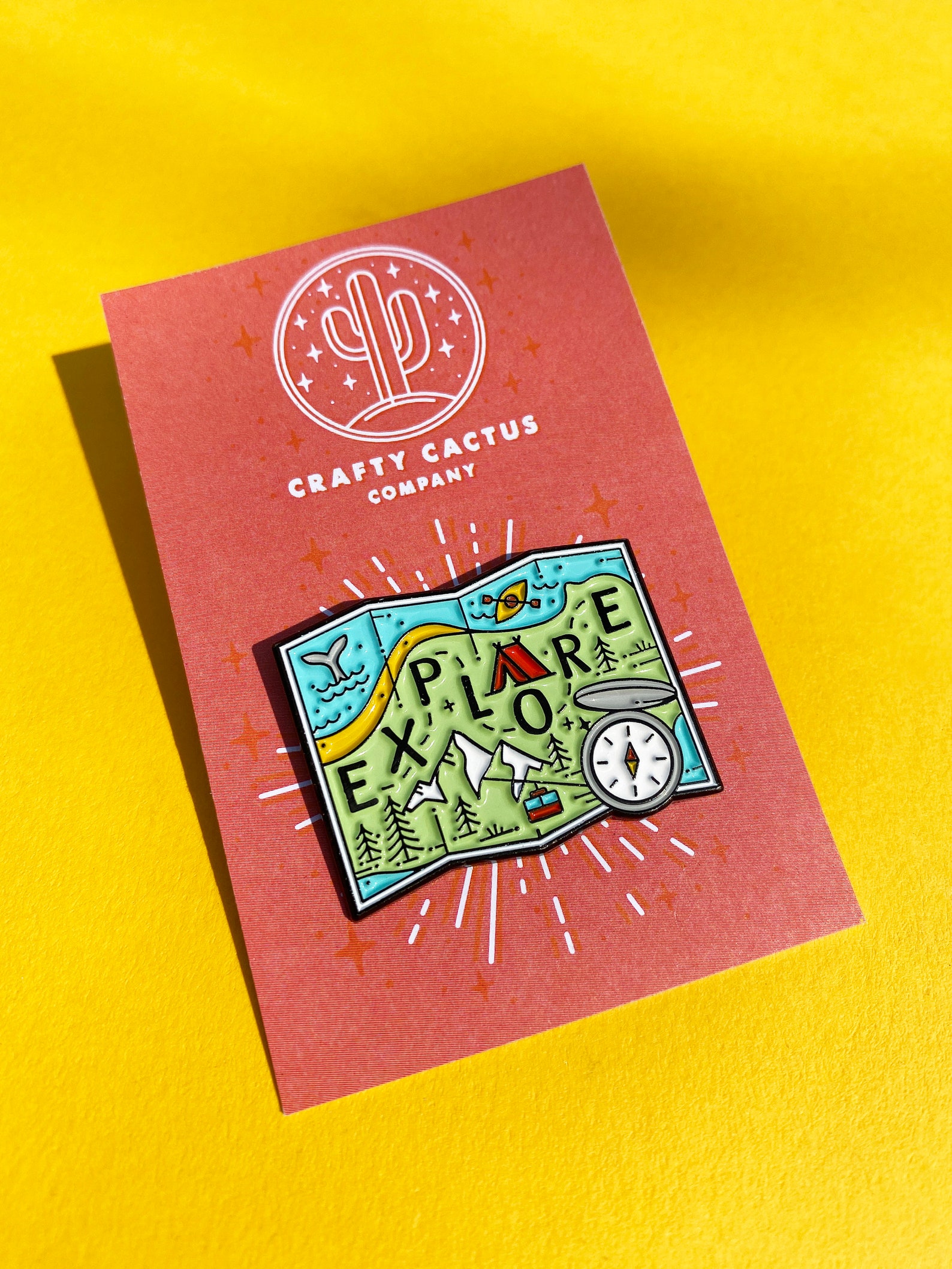 Explore Map Enamel Pin Badge a Great Pin for Those - Etsy