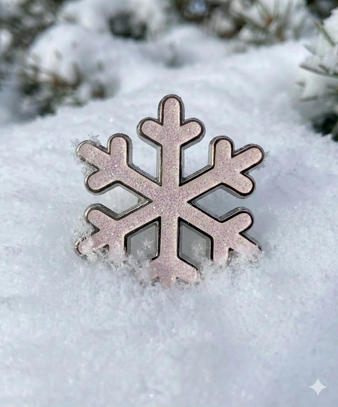 Festive Glitter Snow Flake Hard Enamel Pin, This Years Addition to Our ...
