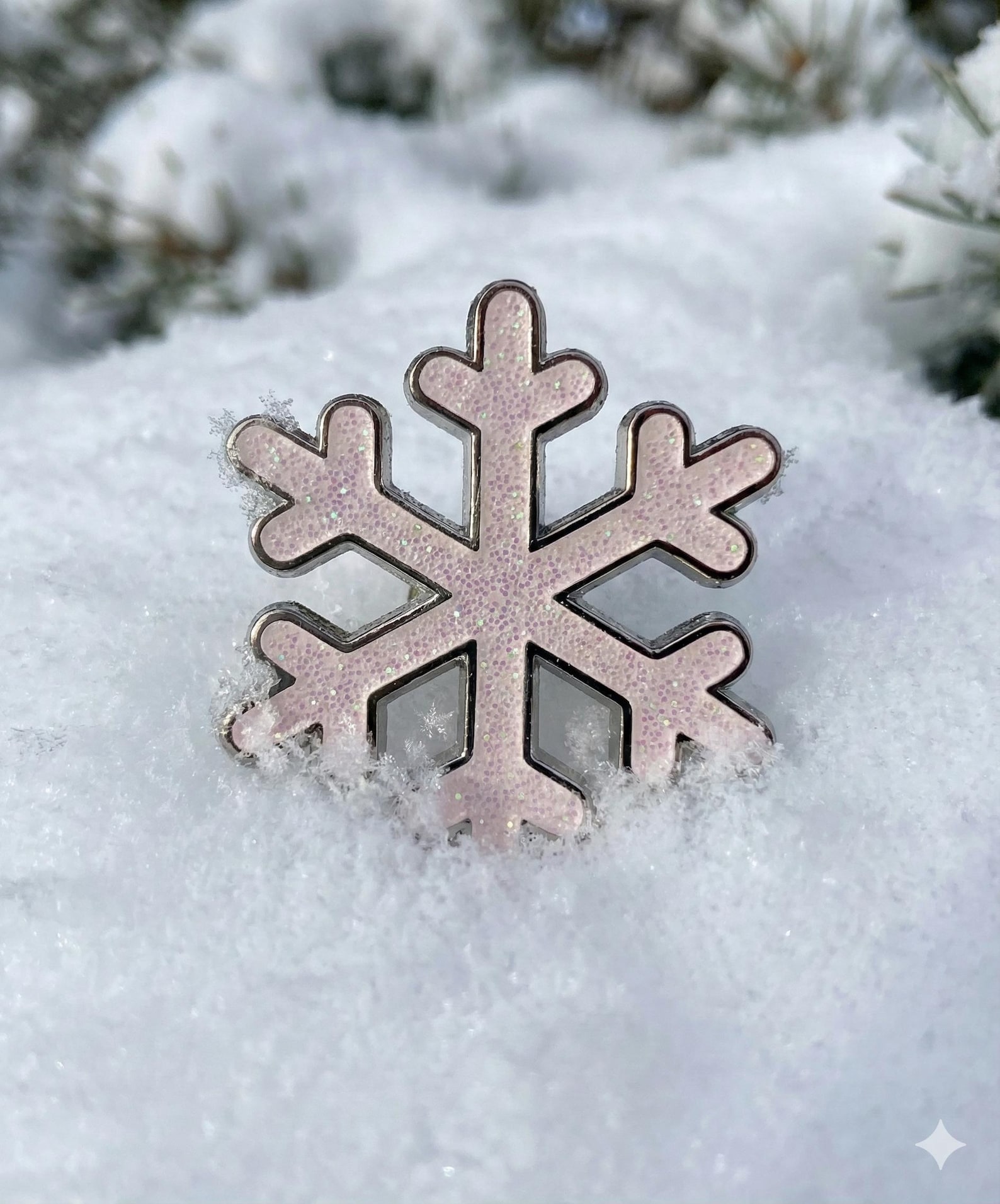 Festive Glitter Snow Flake Hard Enamel Pin, This Years Addition to Our ...