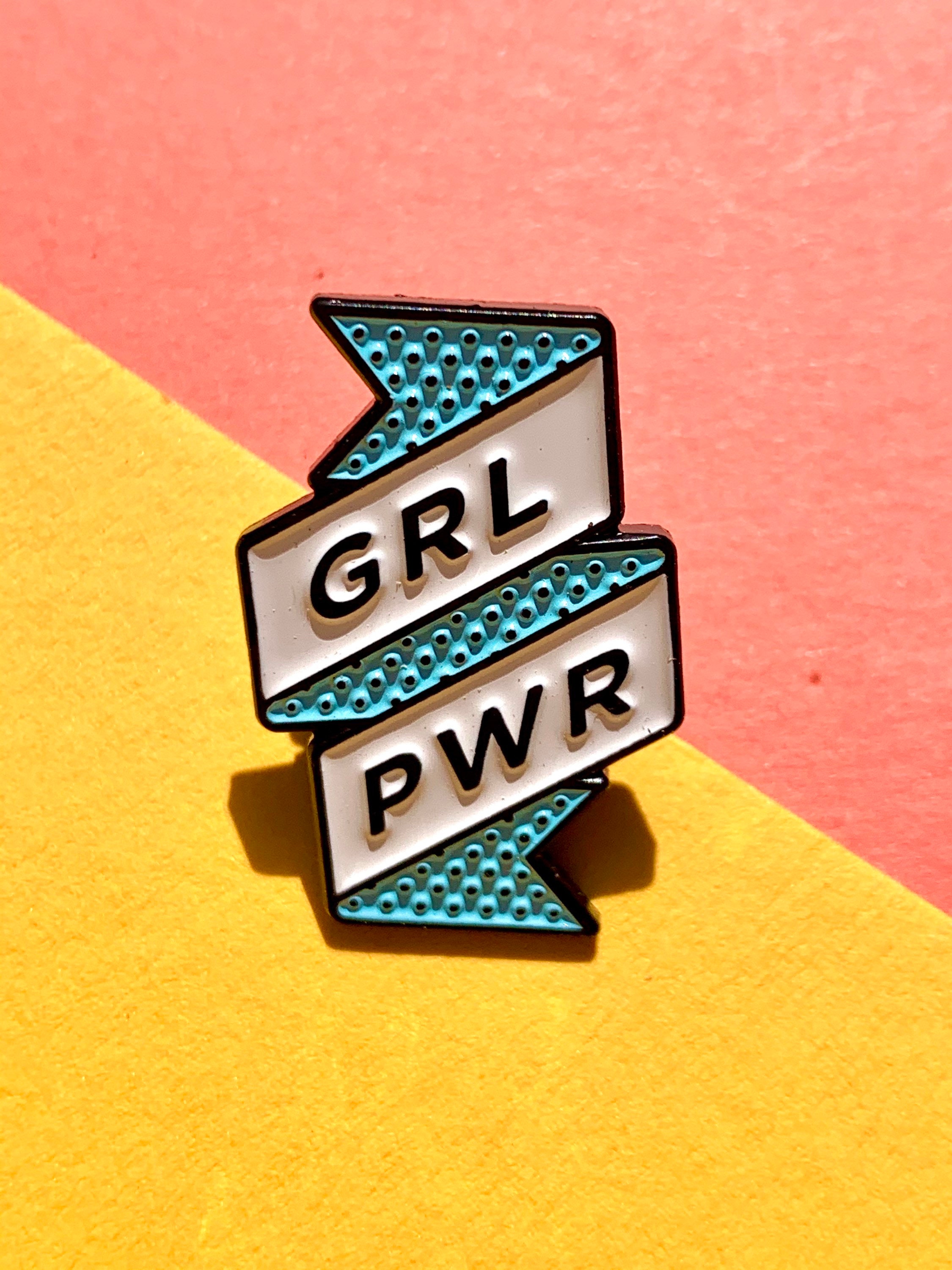 Girl Power Enamel Pin in Blue for All You Powerful Girls From - Etsy UK