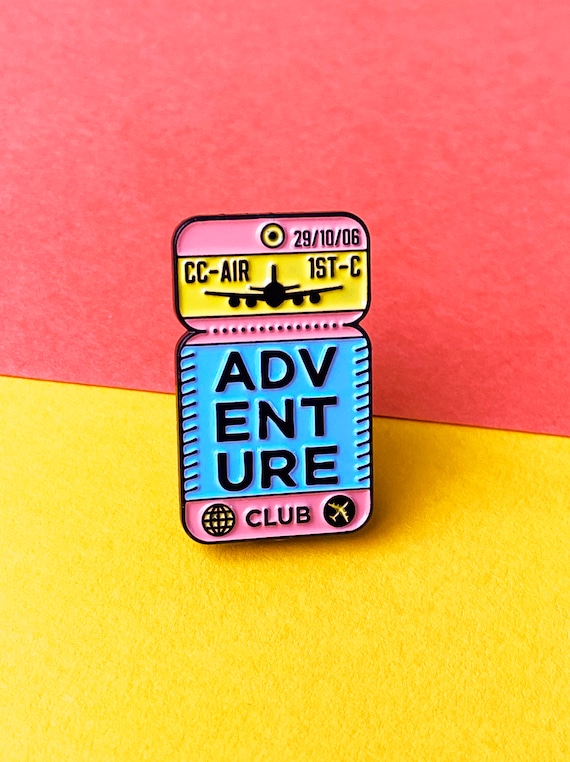 Adventure Ticket Enamel Pin in Blue Buy the Ticket and Go on | Etsy