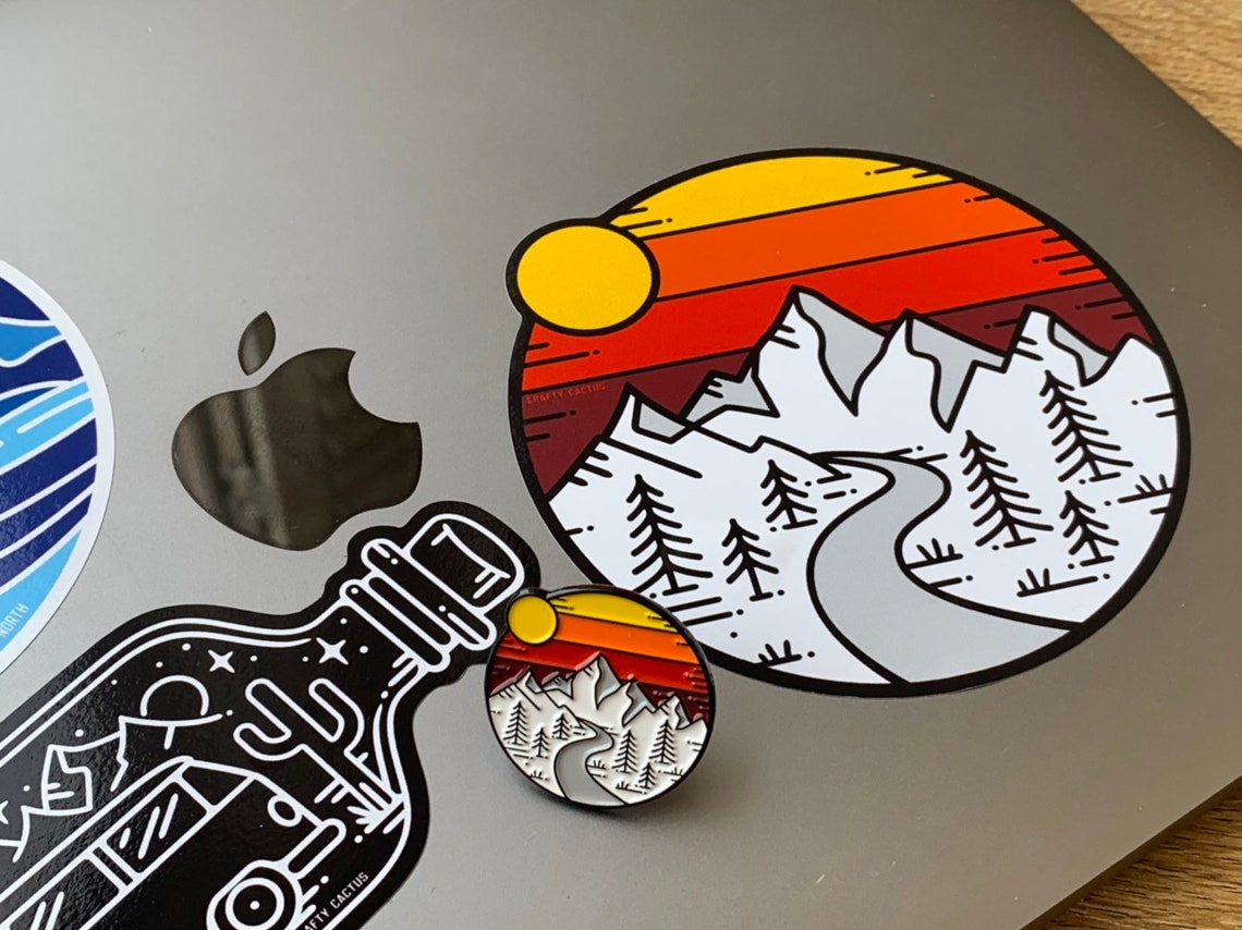 Mountain Sunset Adventure Enamel Pin - Etsy