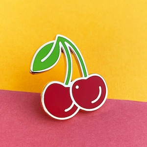 Cherry Hard Enamel Pin Badge, a Fruity Little Pin... - Etsy