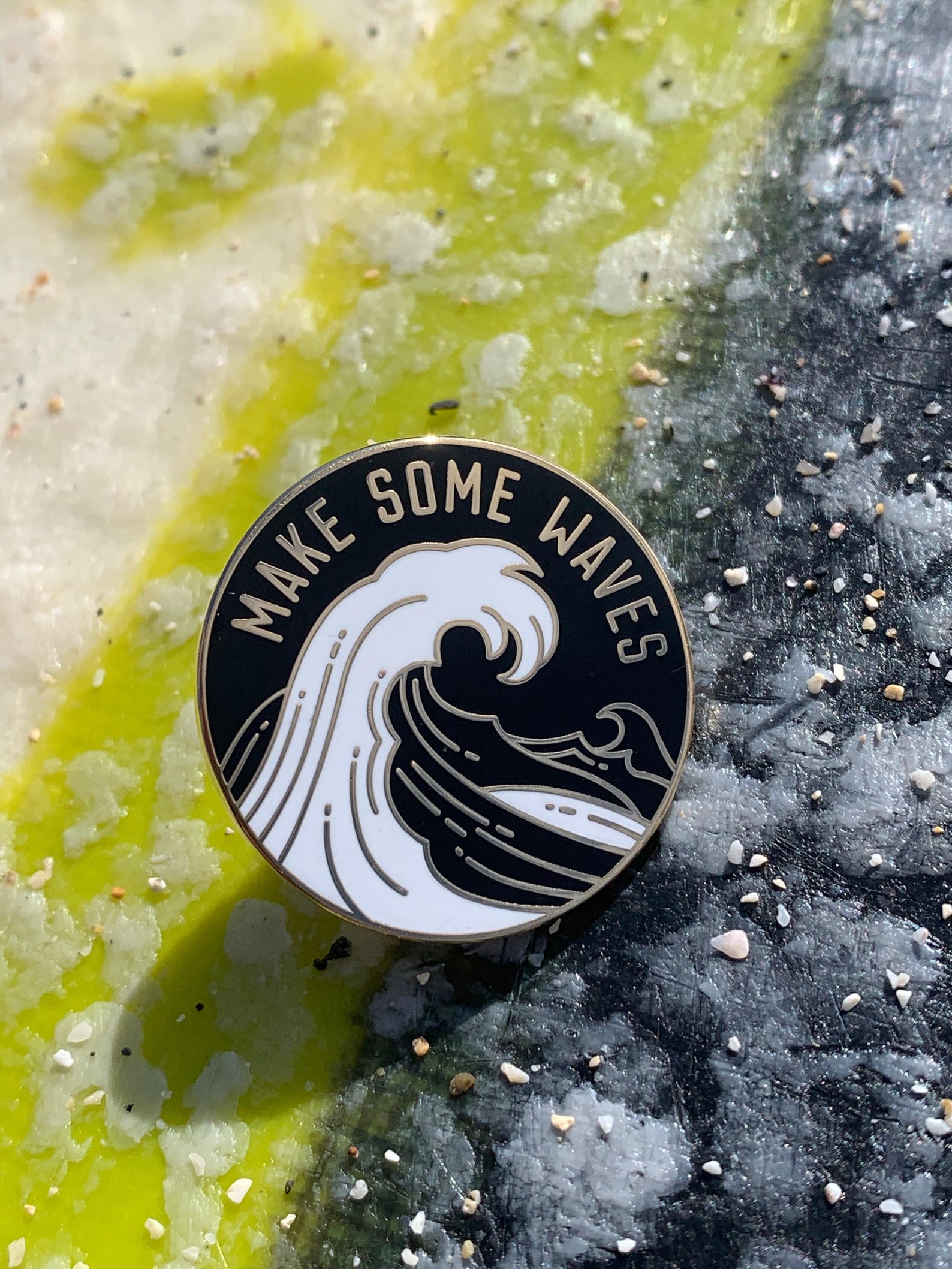 Make Some Waves Hard Enamel Pin for Those Wave Riders and - Etsy