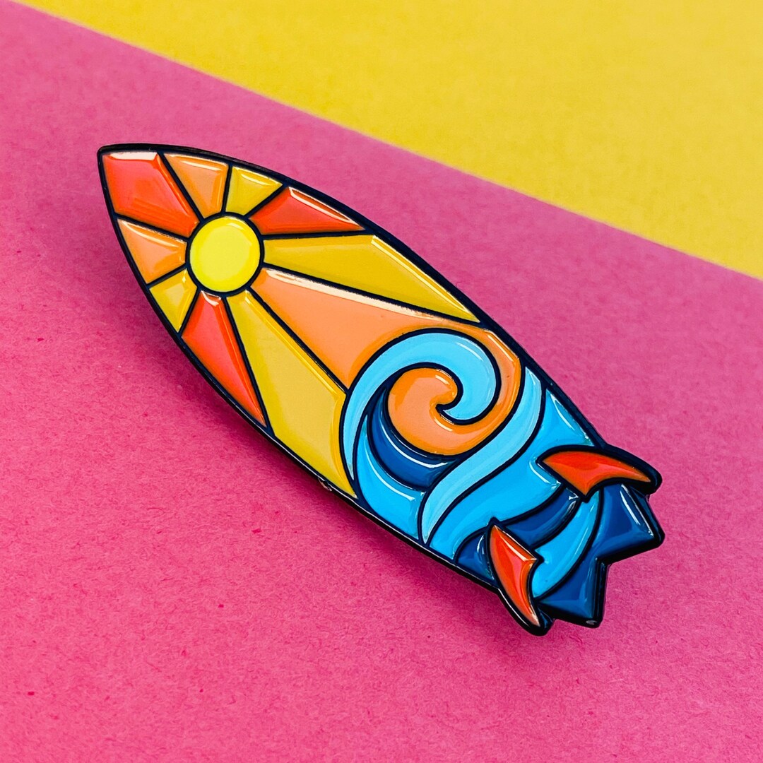 Surfboard Sunrise Pin Badge, for All You Oven Loving Wave Riders ...
