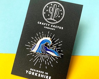 Enamel Pin Wave Badge a Great Gift for Any Surf Dude Wave - Etsy UK