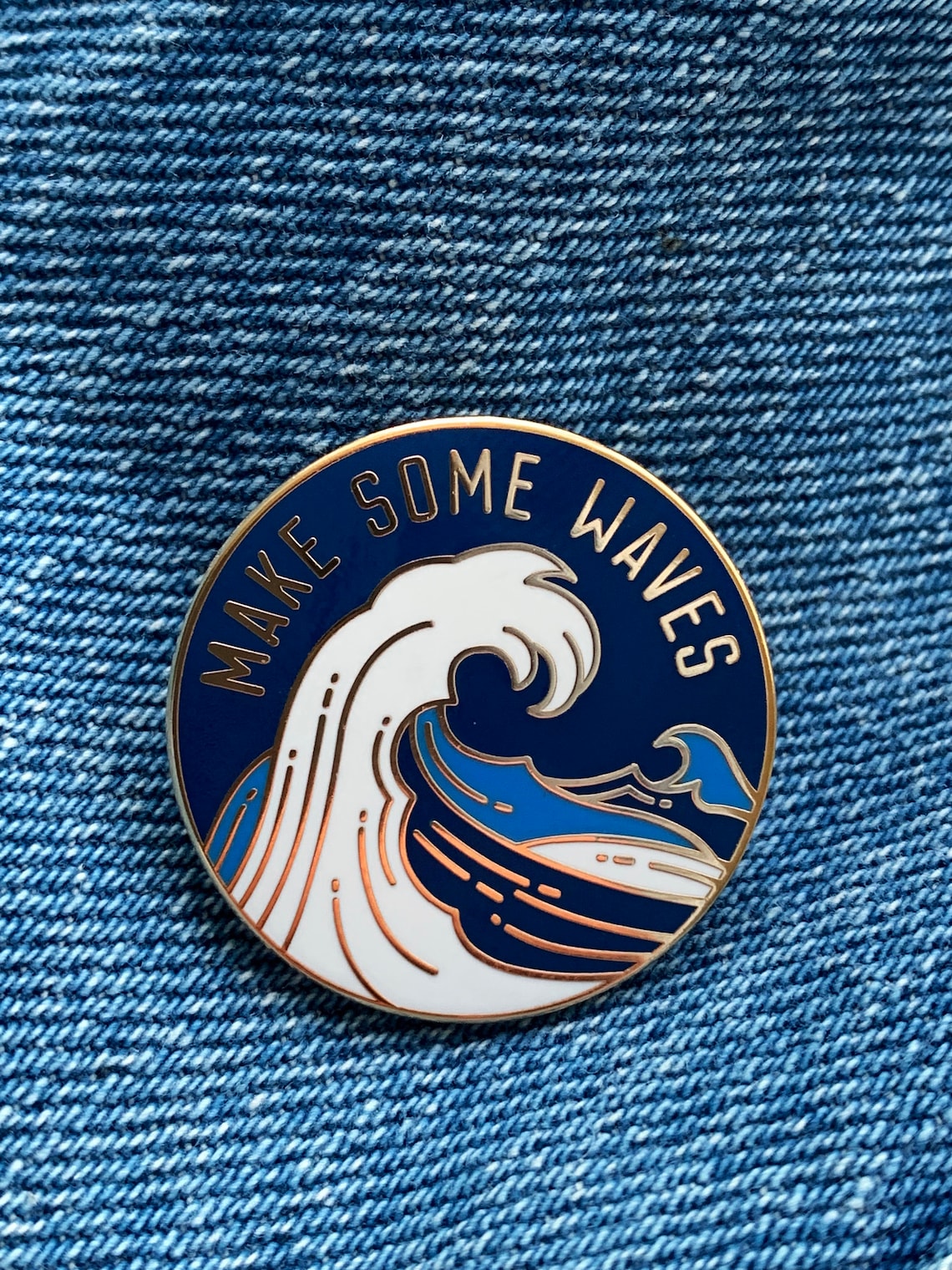Make Some Waves Hard Enamel Pin for Those Wave Riders and - Etsy UK