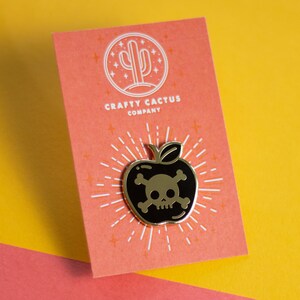 Black Poisoned Apple Hard Enamel Pin Badge, Be Careful Who You Give ...