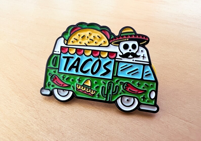 The Taco Truck Campervan Enamel Pin Badge It's Taco - Etsy