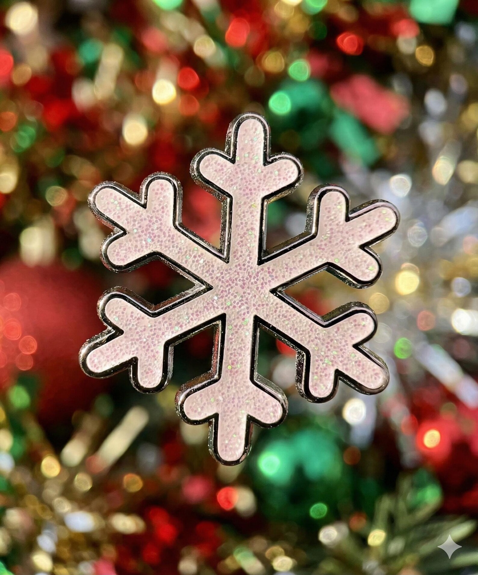 Festive Glitter Snow Flake Hard Enamel Pin, This Years Addition to Our ...