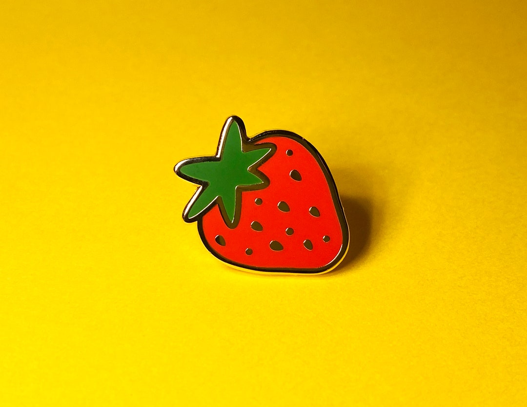 Strawberry Hard Enamel Pin Badge - Etsy