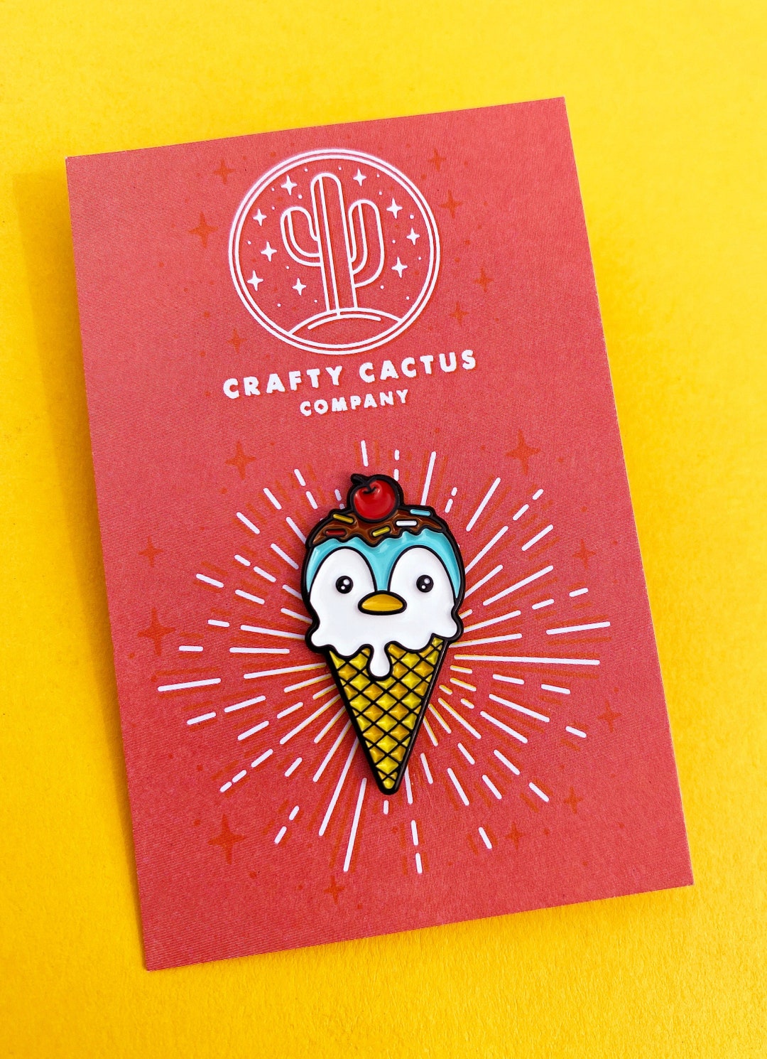 Penquin Ice Cream Enamel Pin Badge, a Super Cute Kawaii Pin for Your ...