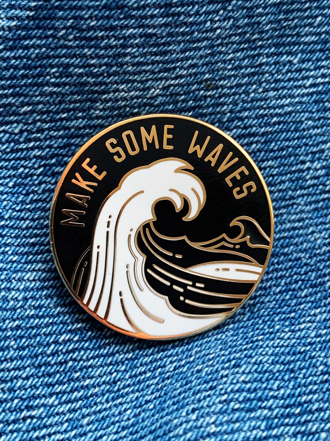 Make Some Waves Hard Enamel Pin for Those Wave Riders and - Etsy