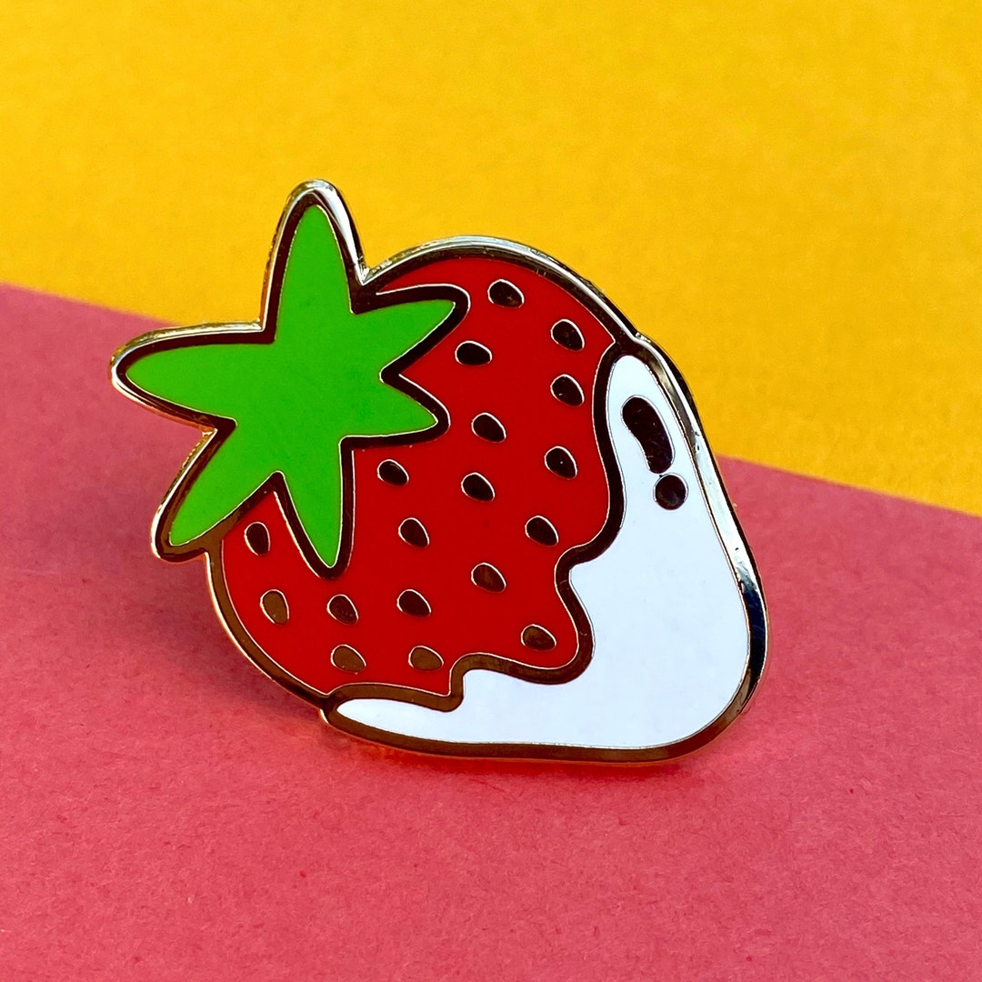 Strawberries & Cream Hard Enamel Pin Badge, a Great Gift for Anyone ...