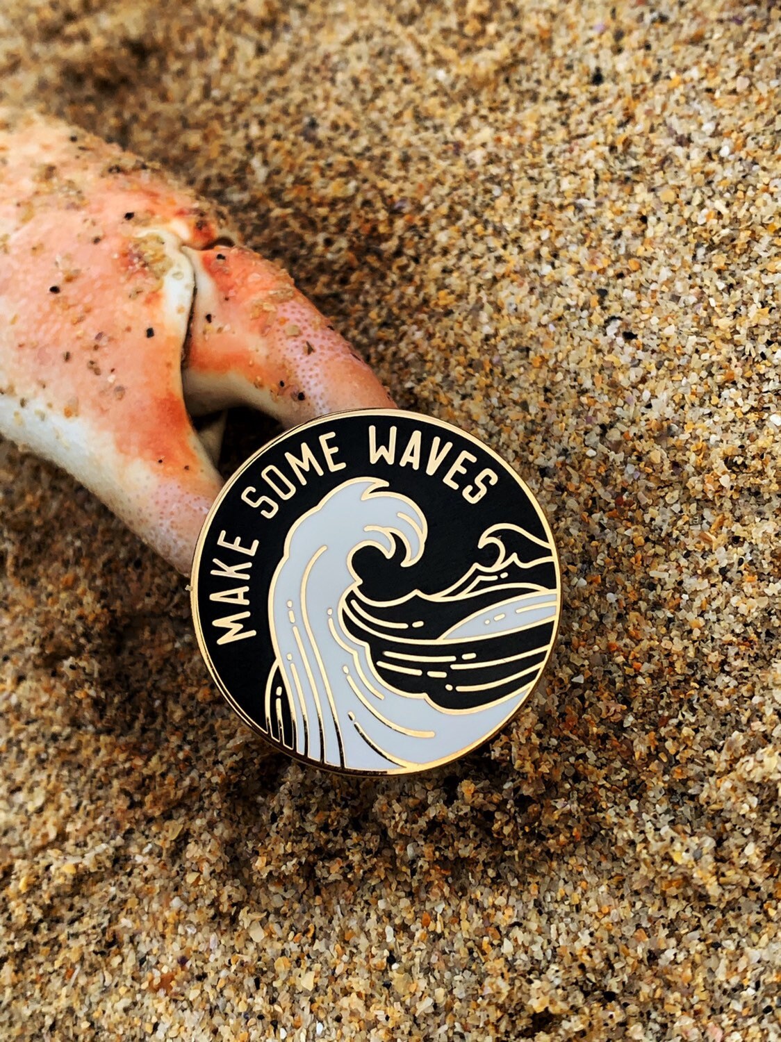Make Some Waves Hard Enamel Pin for Those Wave Riders and - Etsy UK