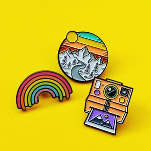 Enamel Pin Mountain Pastel Sunset Adventure - Etsy