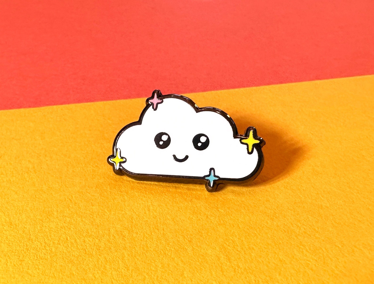 Fluffy the Cloud Hard Enamel Pin Badge Fluffy Clouds Go on - Etsy