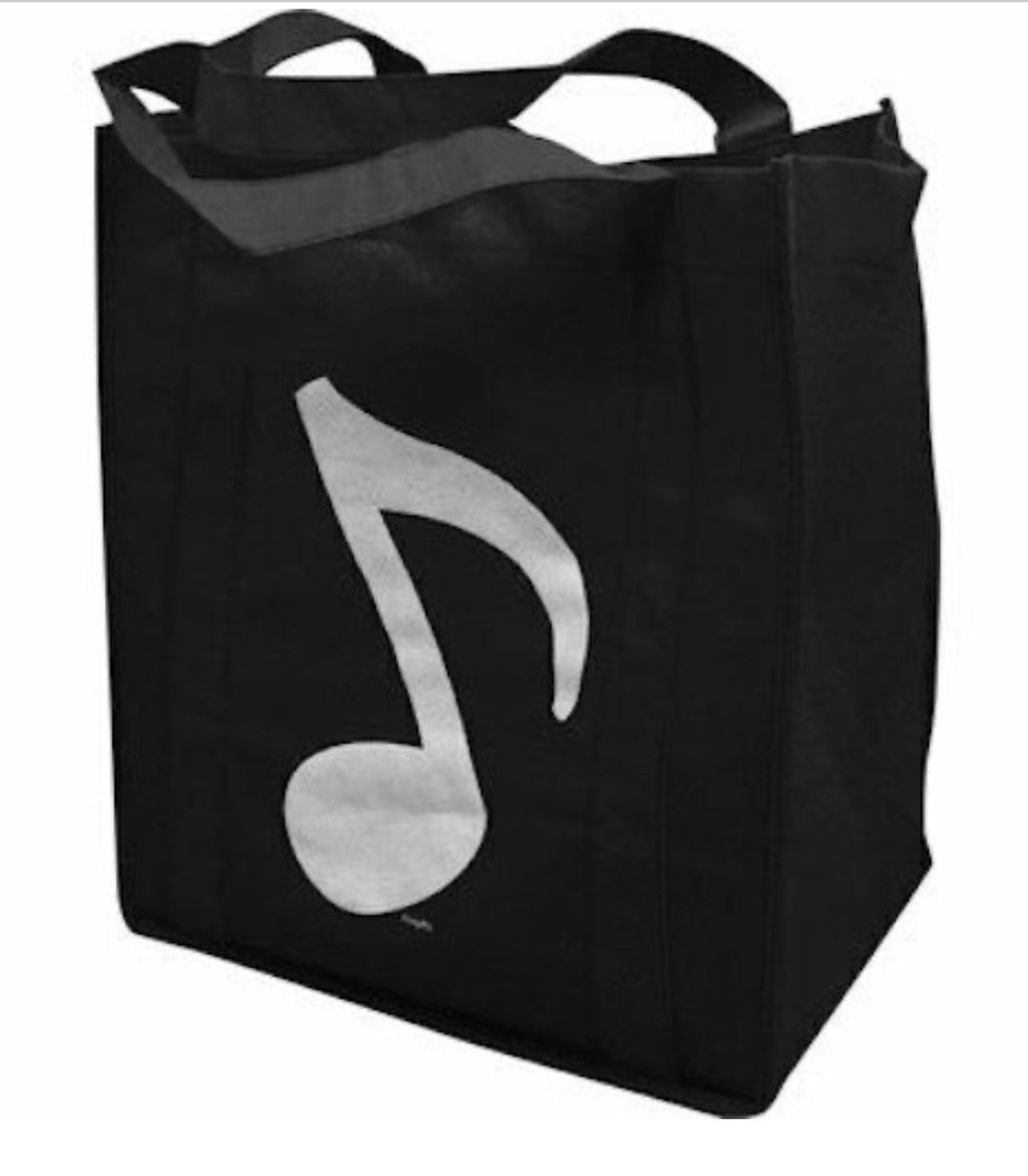 Music Note Grocery Tote Bag | Black and White - Etsy