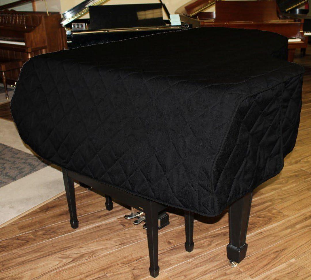 Grand Piano Cover - Fits 6'1" Kawai Grand Pianos - Quilted Black Heavy Duty Mackintosh Fabric ...