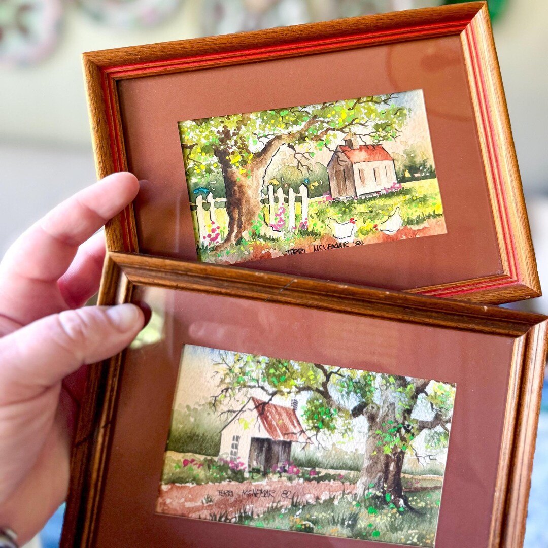 Vintage Framed Original Watercolor From Baton Rouge Artist, Terri ...