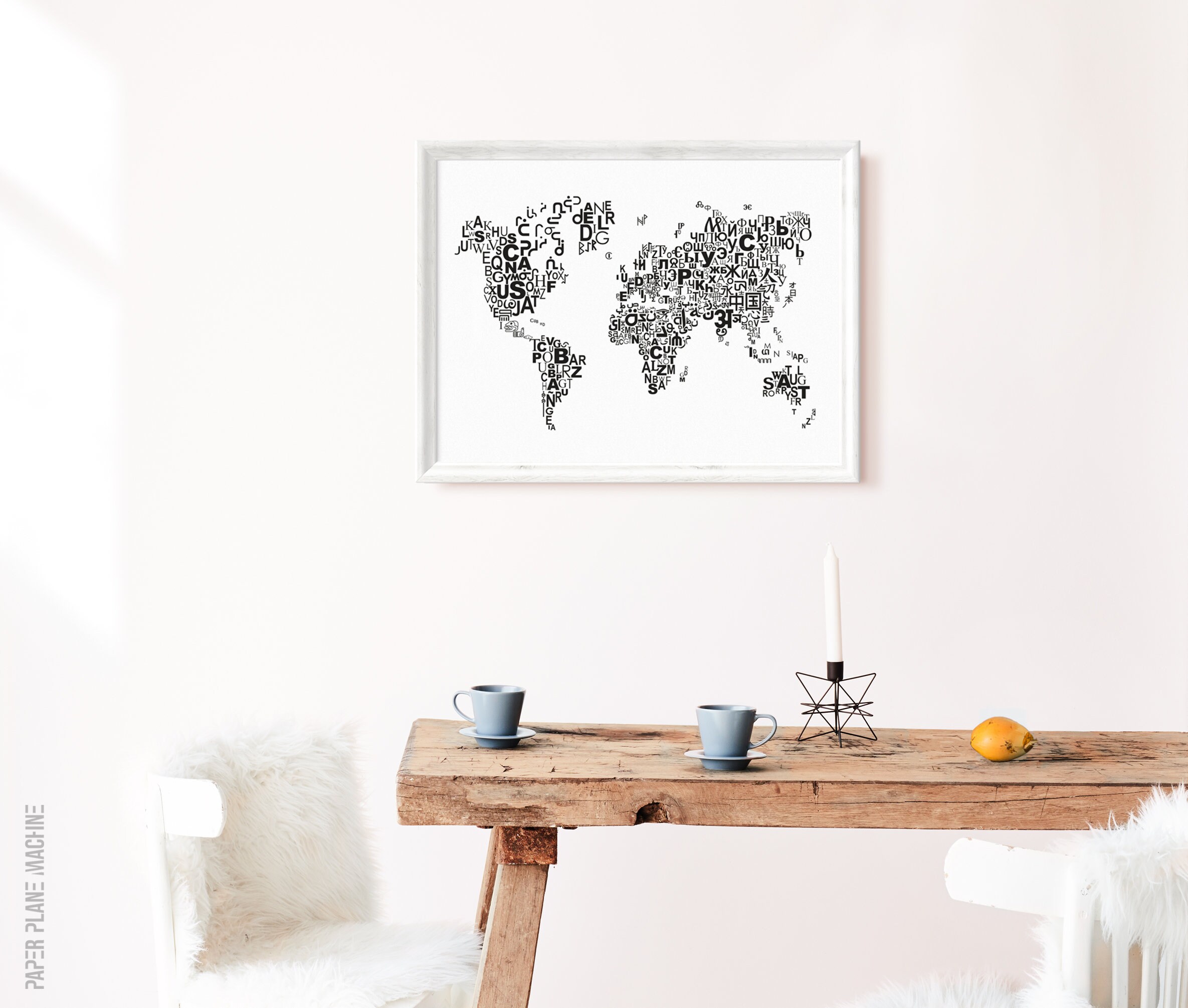 The WORLD'S SCRIPTS MAP, World Map Wall Art, World Map Poster, World ...