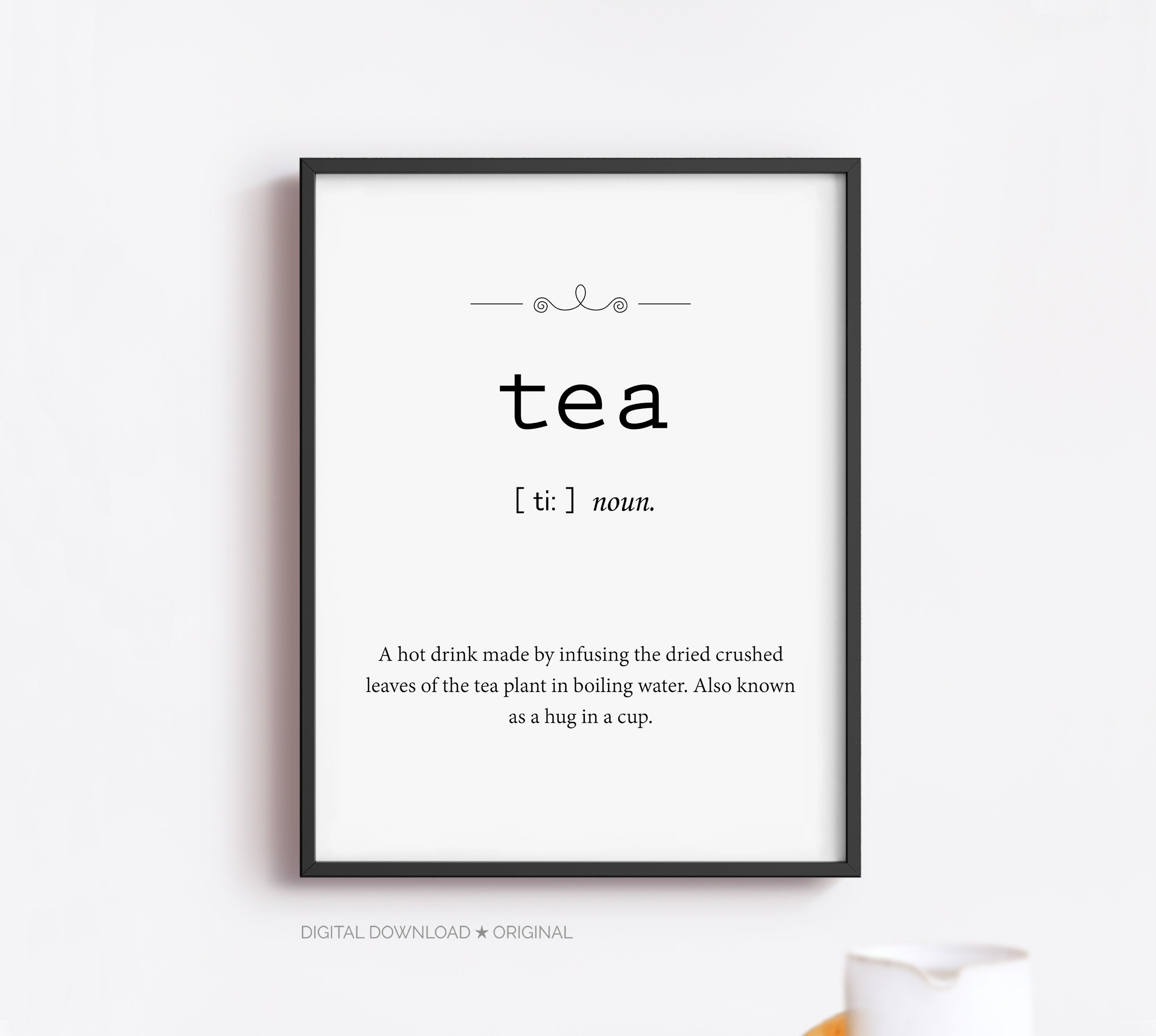 Funny TEA Definition Print - Elegant Kitchen Wall Decor, Definition ...