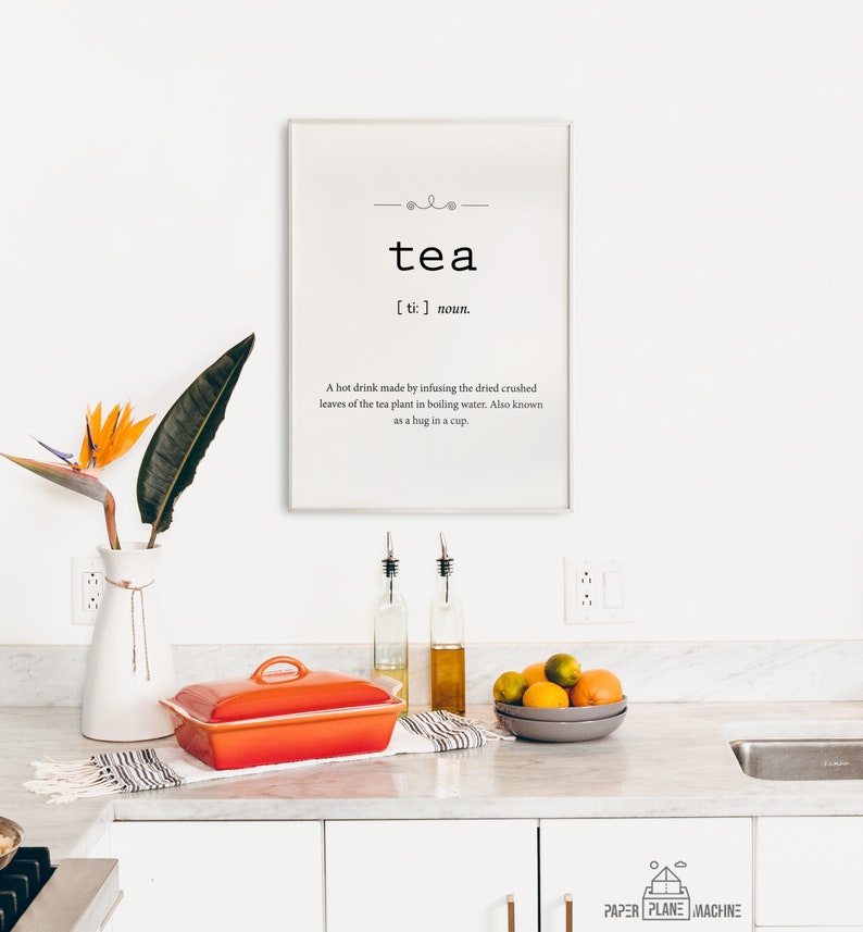 Funny TEA Definition Print - Elegant Kitchen Wall Decor, Definition ...