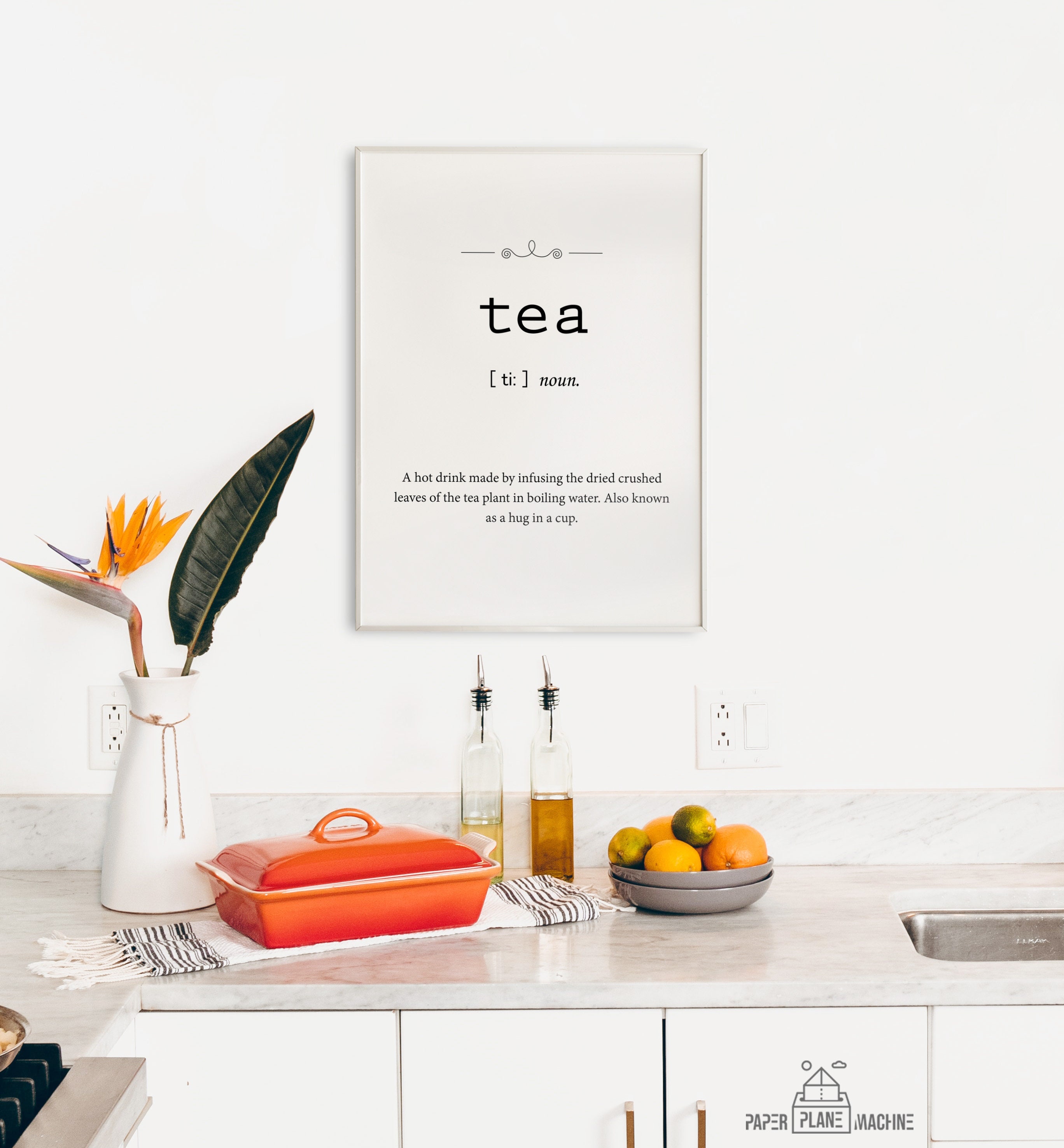 Funny TEA Definition Print - Elegant Kitchen Wall Decor, Definition ...