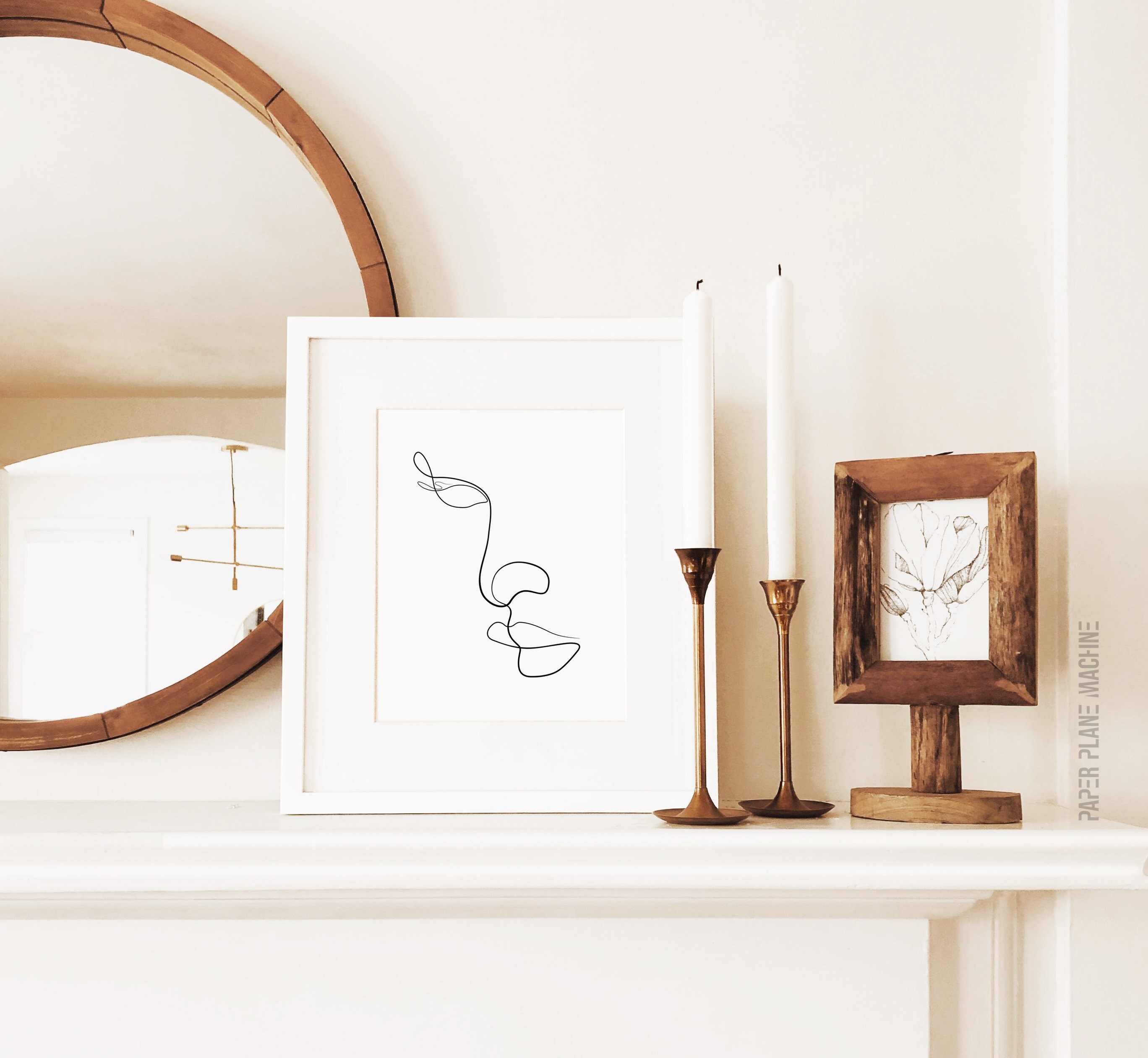 Beauty Face Woman Line Art Print Minimalist Art One Line - Etsy