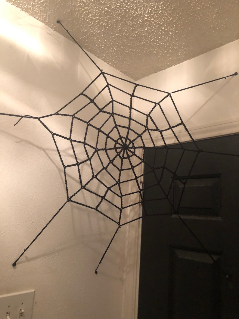 Black Spiderweb | Crocheted Spiderweb | Witchy Aesthetic | Spooky Decor ...