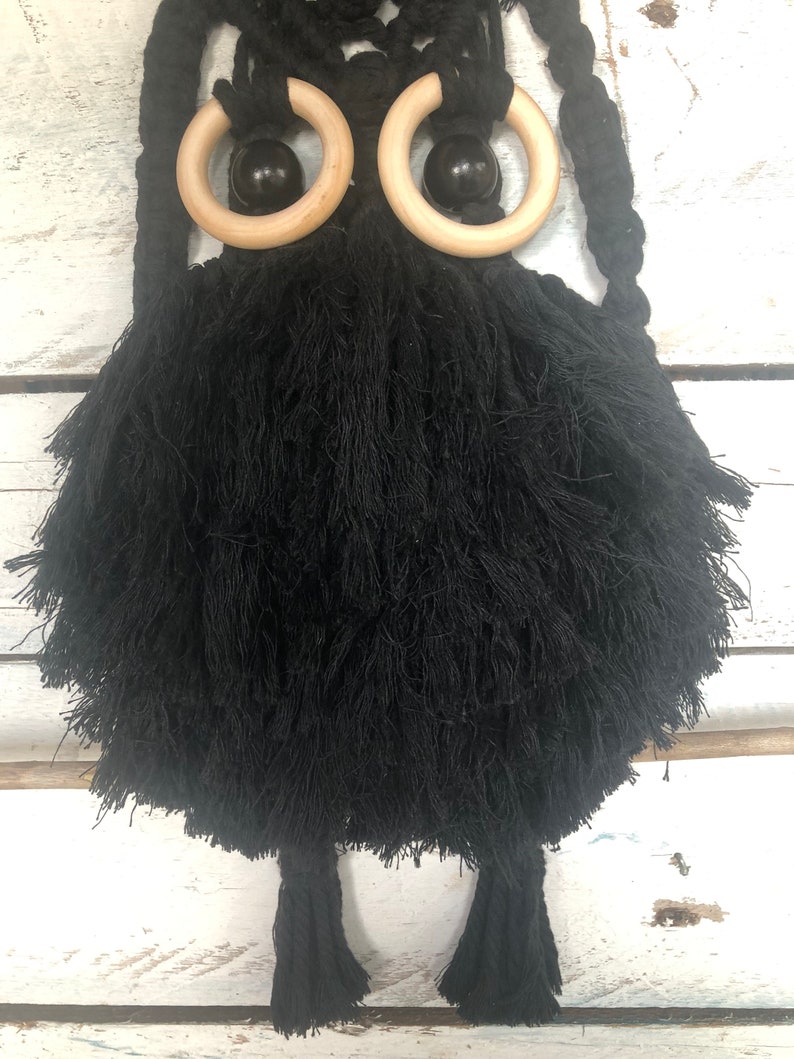 Macrame Owl | Black Macrame | Goth Macrame | Witchy Aesthetic - Etsy