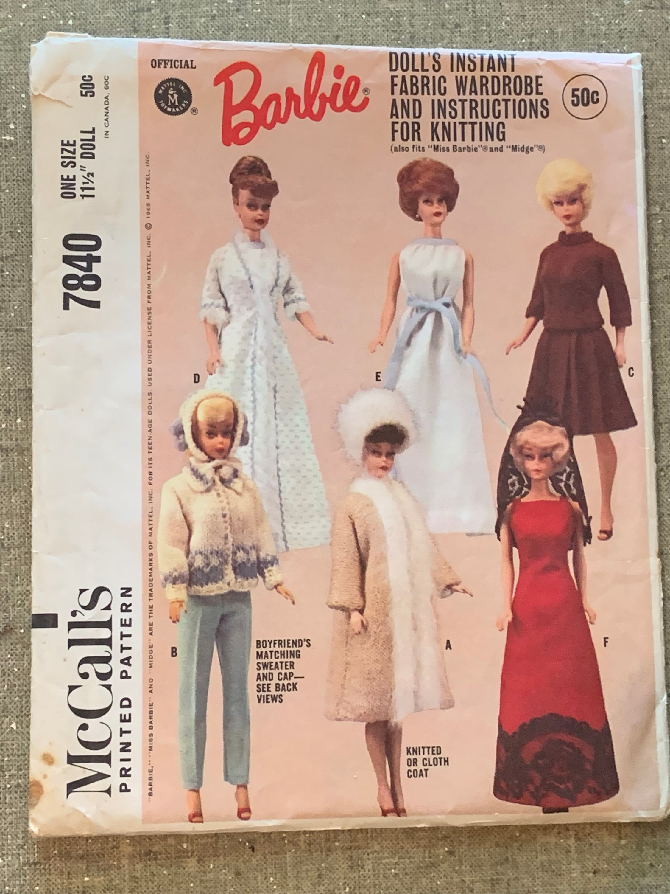 1960's Barbie & Pepper Wardrobe Patterns - Etsy